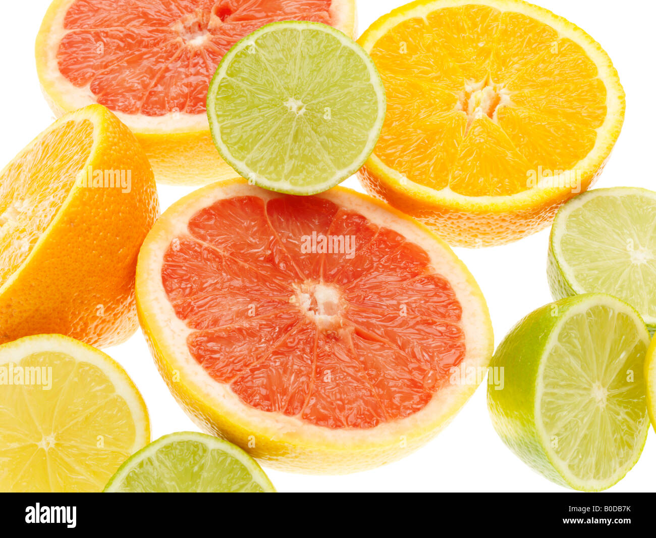 Selection OF Fresh Healthy Ripe Juicy Citrus Fruits Including Pink ...