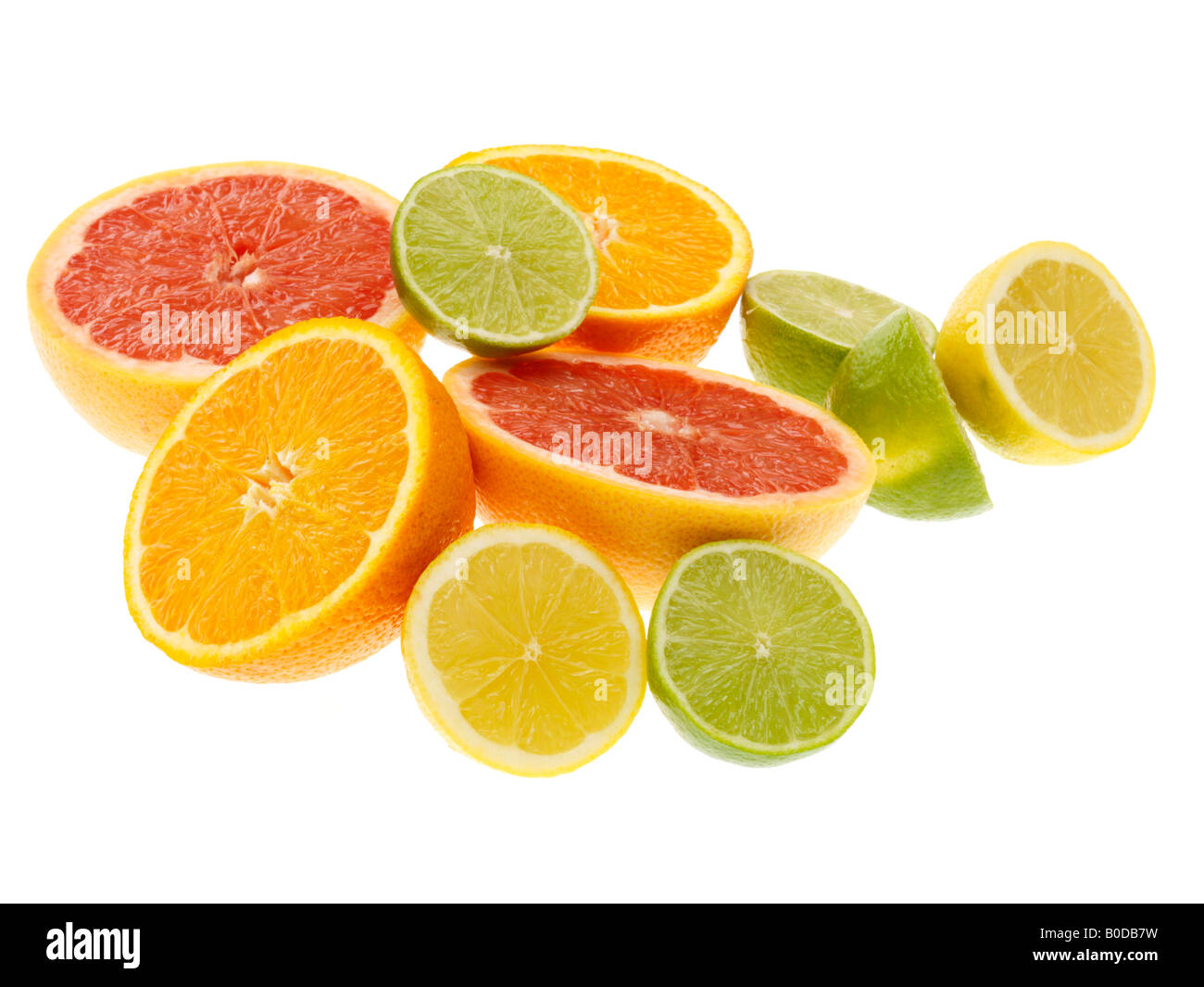 Selection OF Fresh Healthy Ripe Juicy Citrus Fruits Including Pink ...