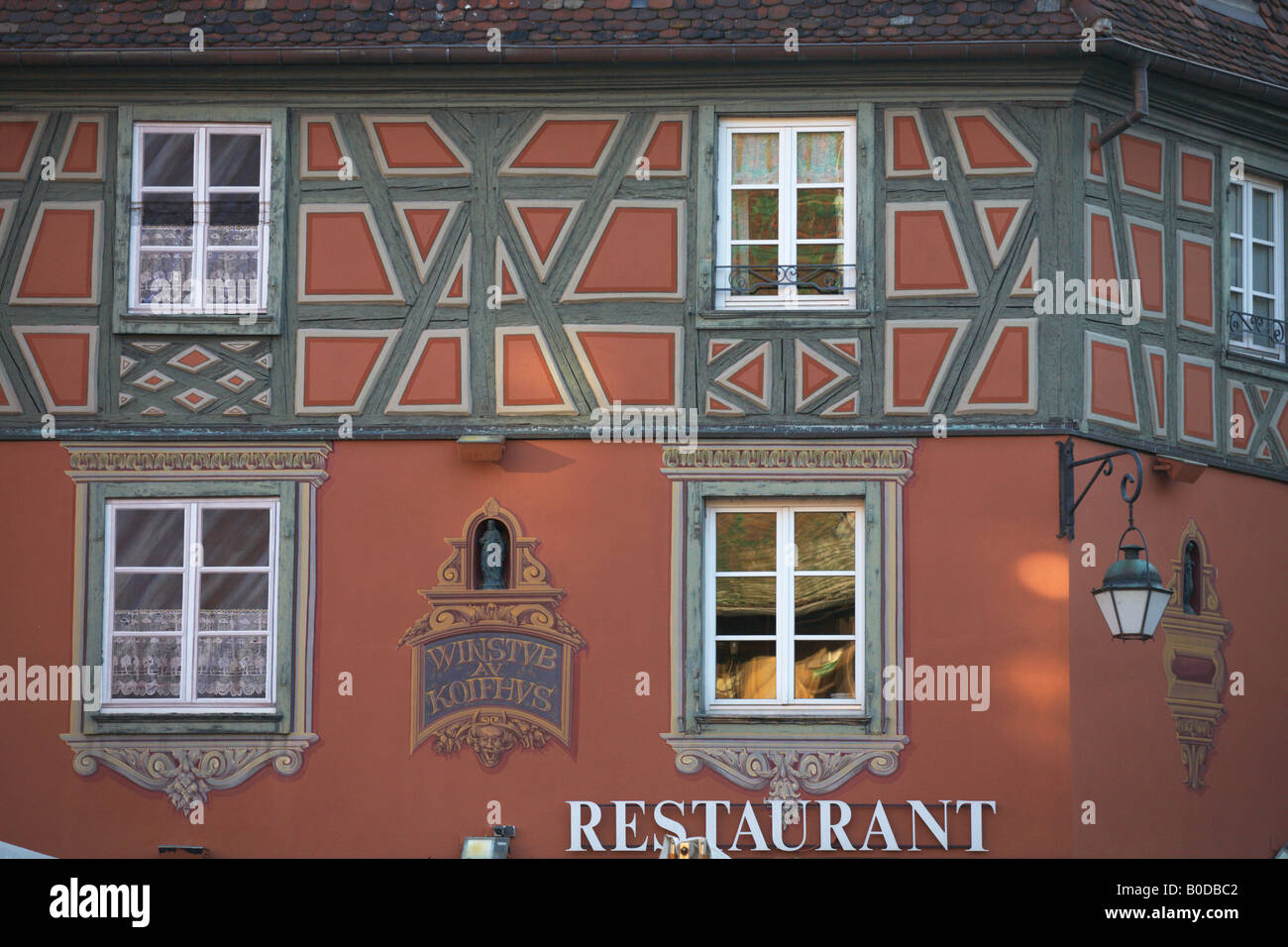 Restaurant exterior in Colmar Alsace France Stock Photo - Alamy