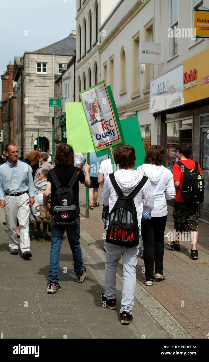 KFC Protesters in Newport isle of Wight England UK Cruelty Campaign ...