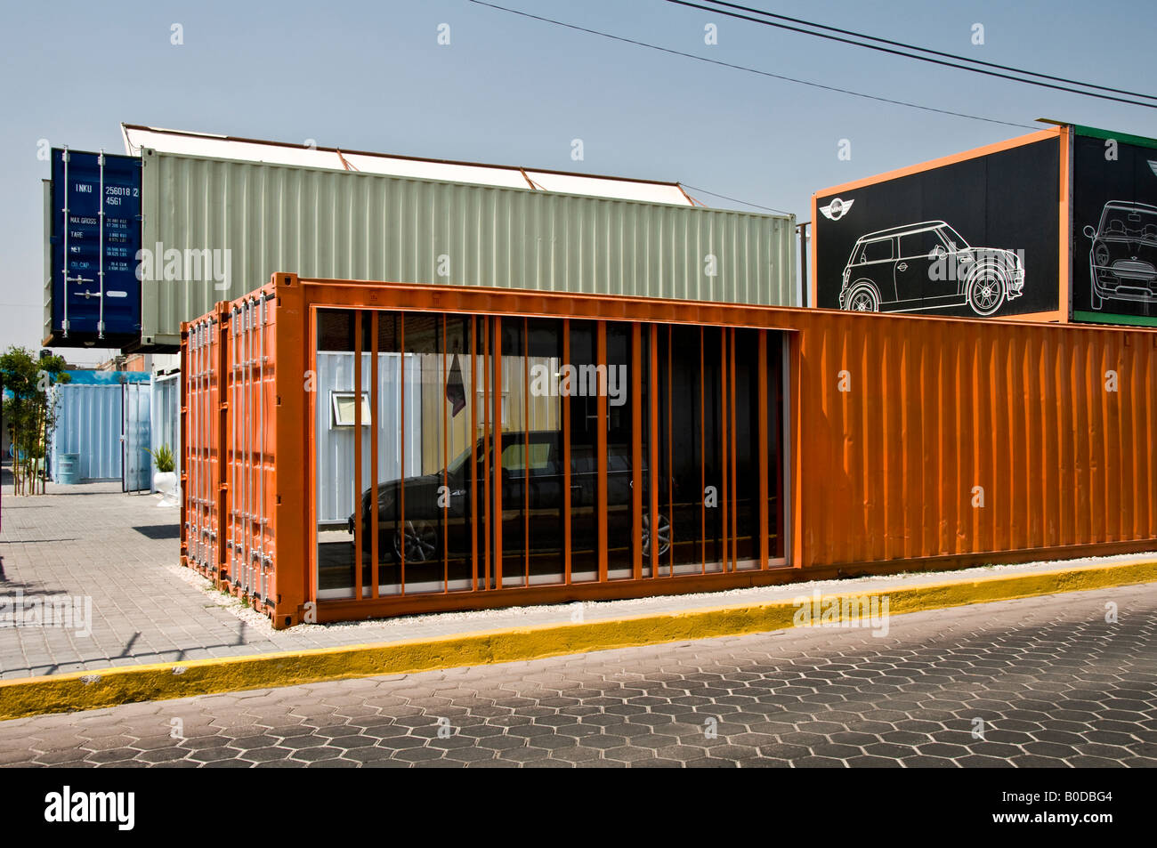 Container City on the outskirts of the Mexican town of Cholula. The ...