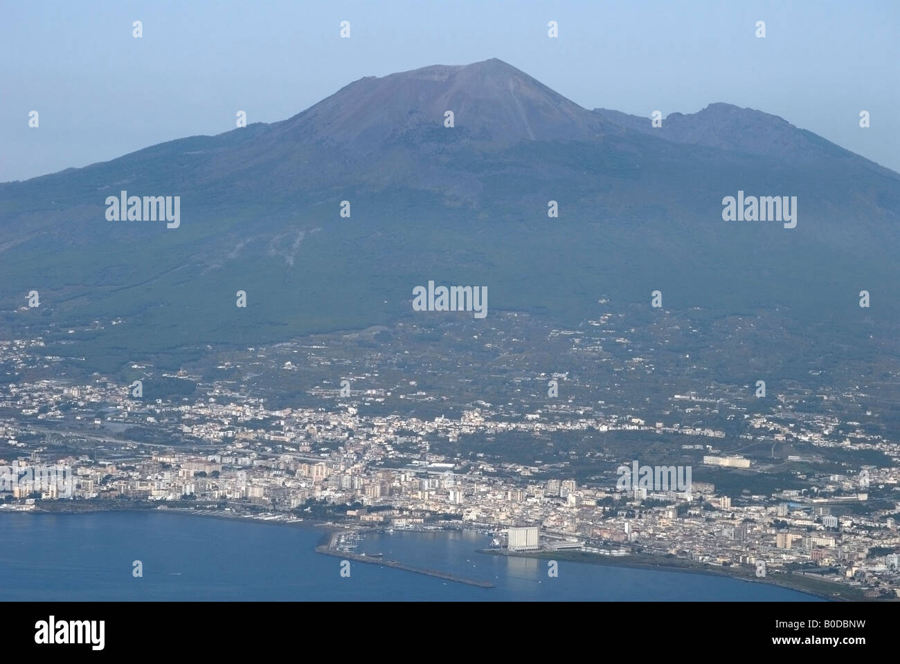 View of Mount Vesuvius from summit of Monte Faito in the Milky ...