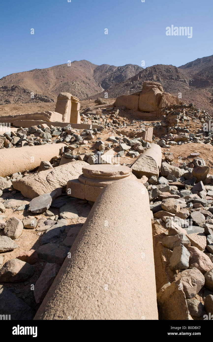 Quarried column at Roman town at Mons Porphyrites, Red Sea Hills ...