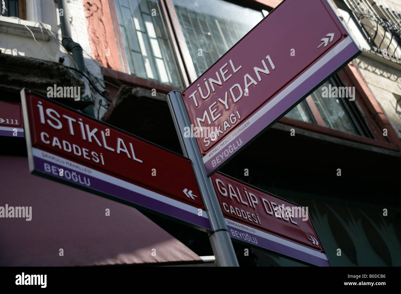 Street signs in Beyoglu, Istanbul, Turkey Stock Photo - Alamy
