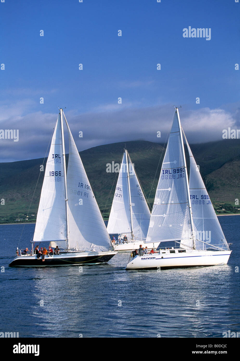 three sailing boats yachts under sail Stock Photo - Alamy