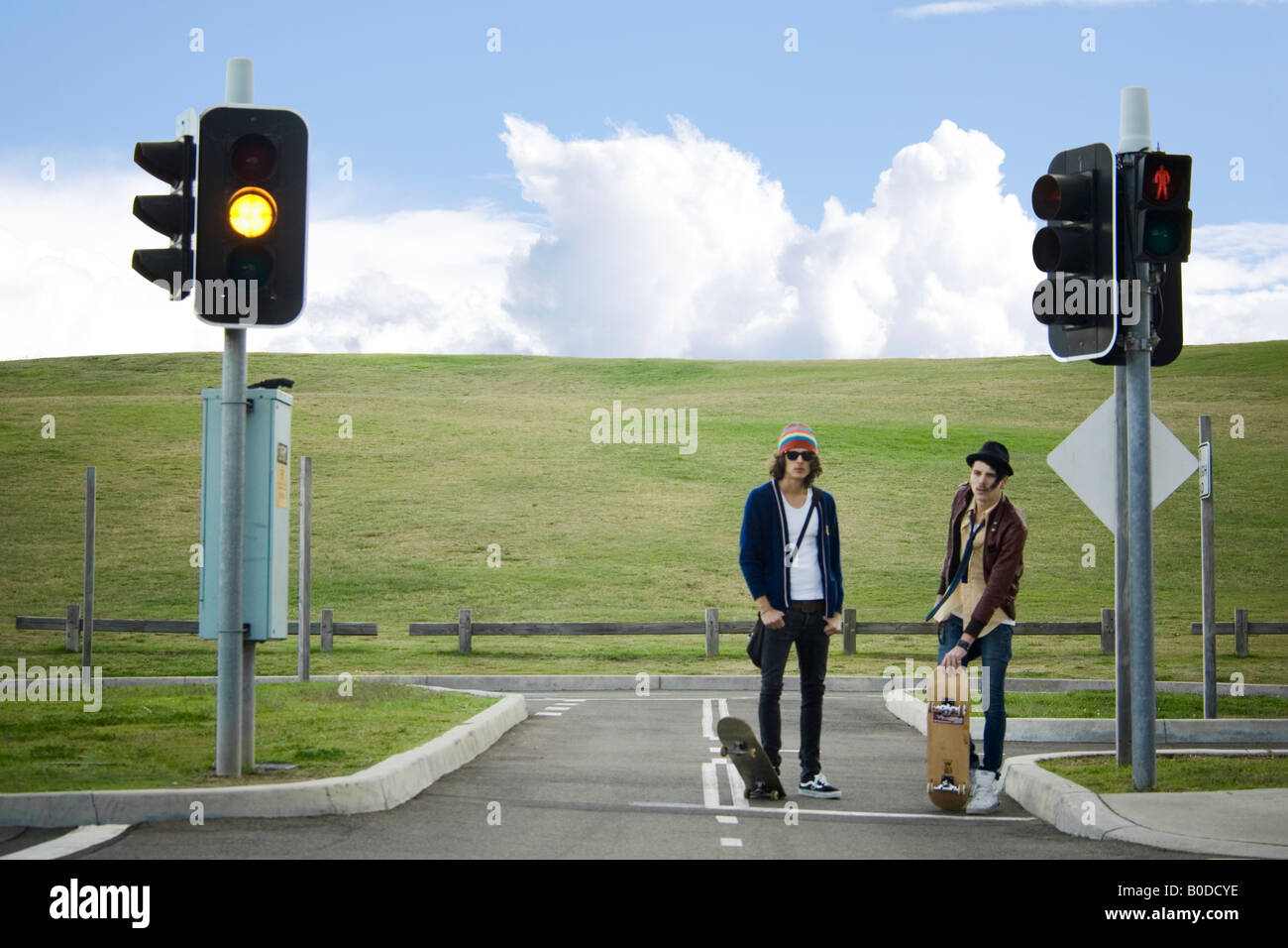 waiting for green light Stock Photo - Alamy