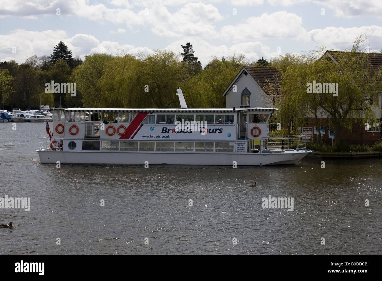 Broads Tours River Boat - Wroxham Norfolk Broads Stock Photo - Alamy
