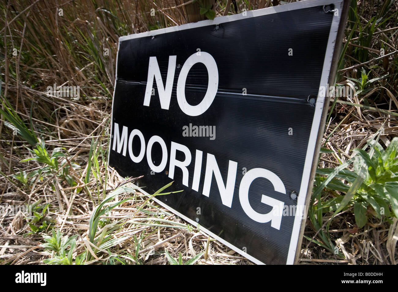 No mooring sign - Norfolk Broads Stock Photo - Alamy