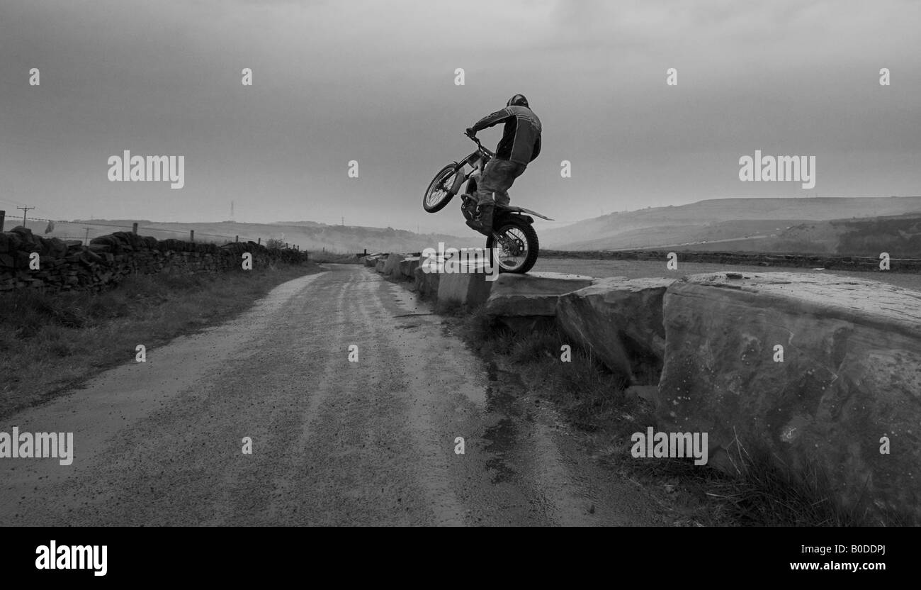 Dirt bike jump Black and White Stock Photos & Images - Alamy