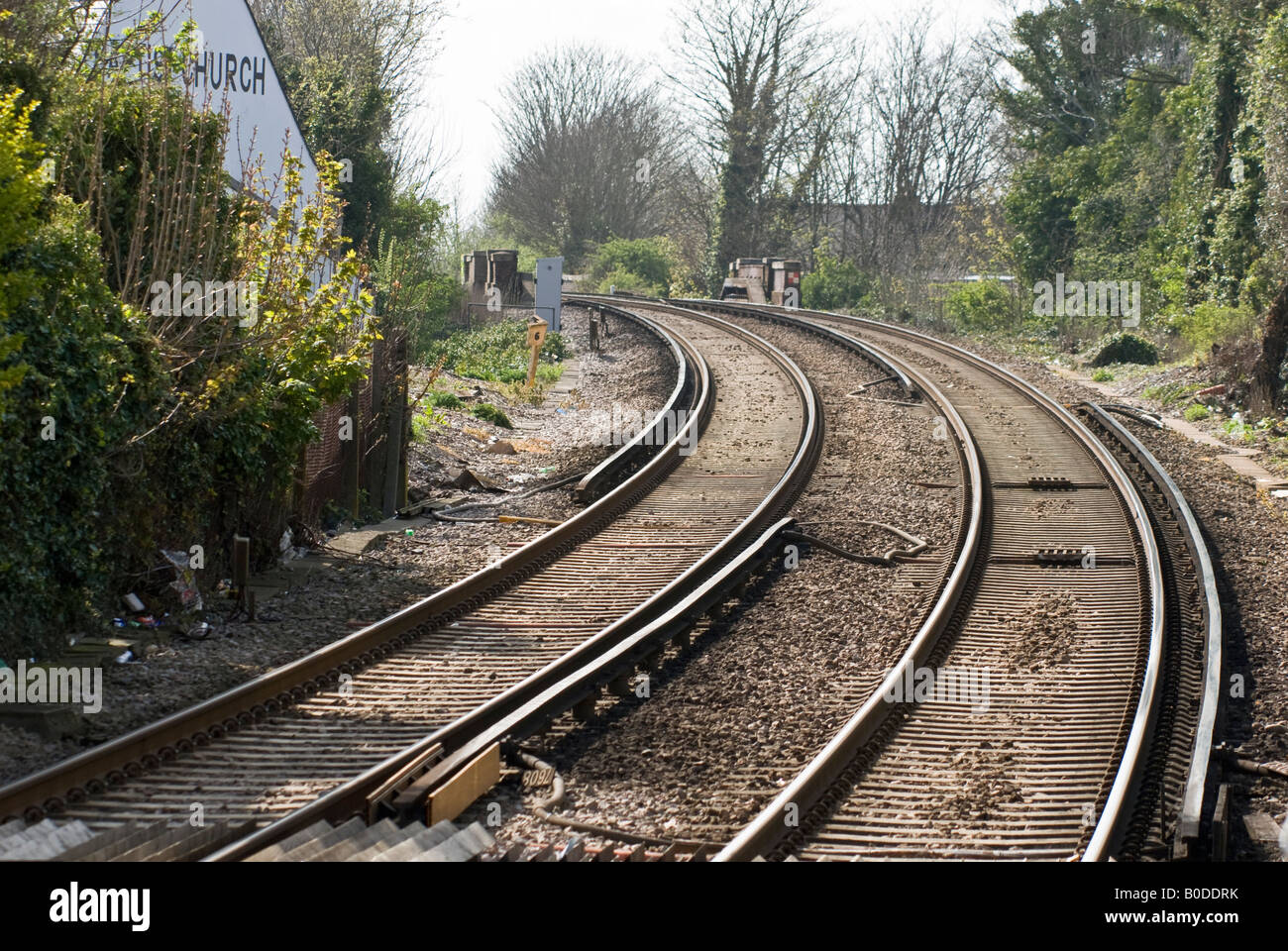Two Railway lines tracks Stock Photo - Alamy