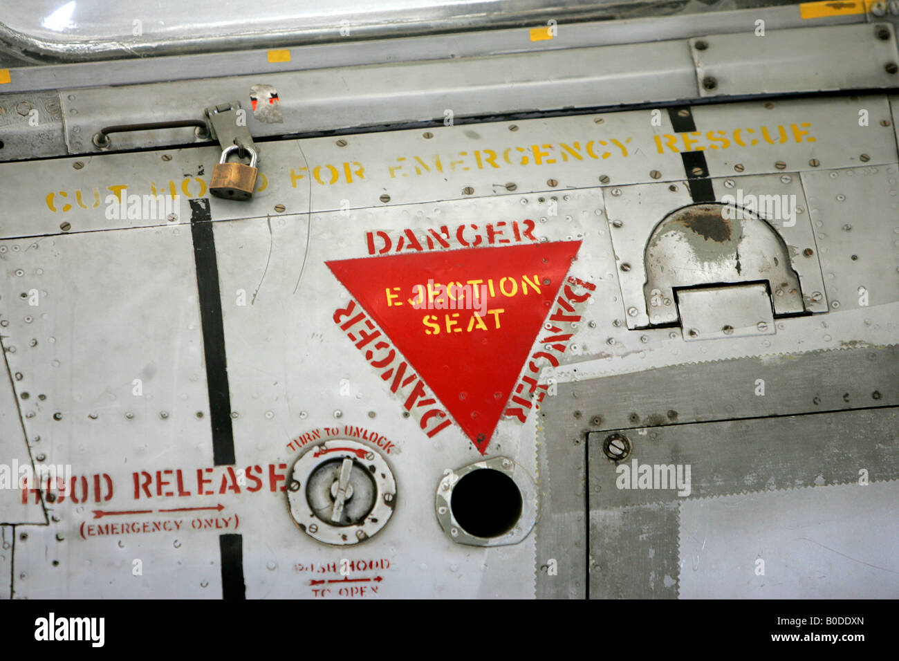 WARNING STENCIL ON JET AIRCRAFT IMPERIAL WAR Stock Photo - Alamy