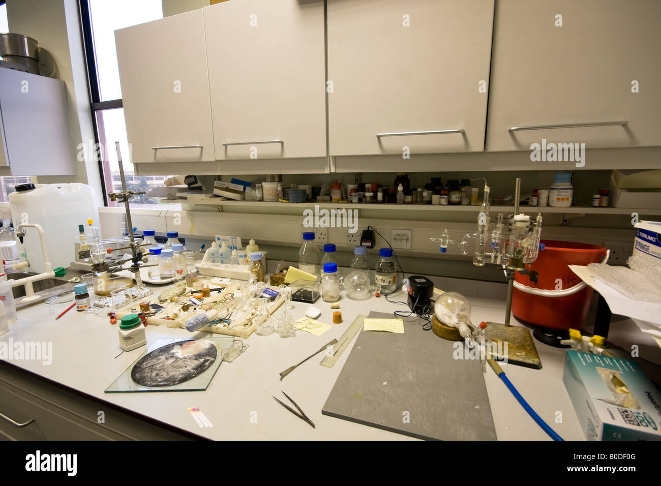 Chemistry Laboratory work desk Stock Photo - Alamy