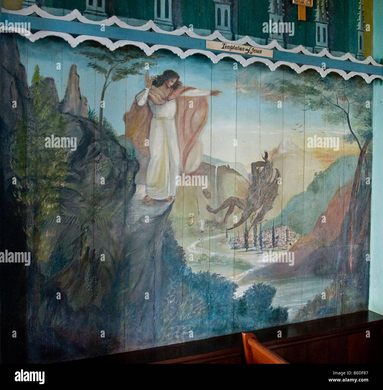 Temptation jesus mural religious hi-res stock photography and images ...