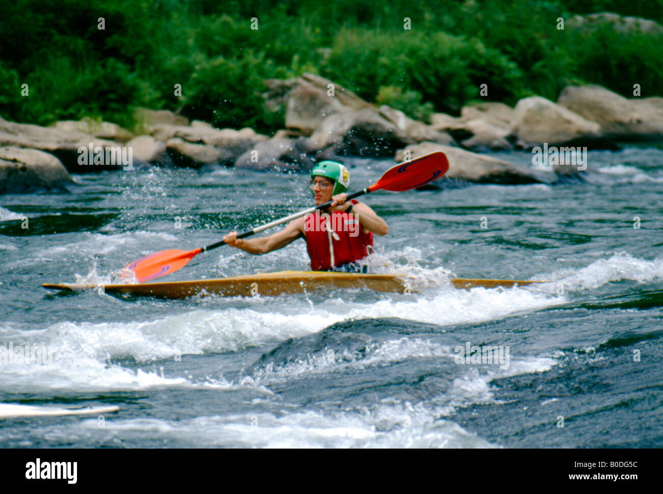 Male kayaker, Youghiogheny River, Ohiopyle State Park Stock Photo - Alamy