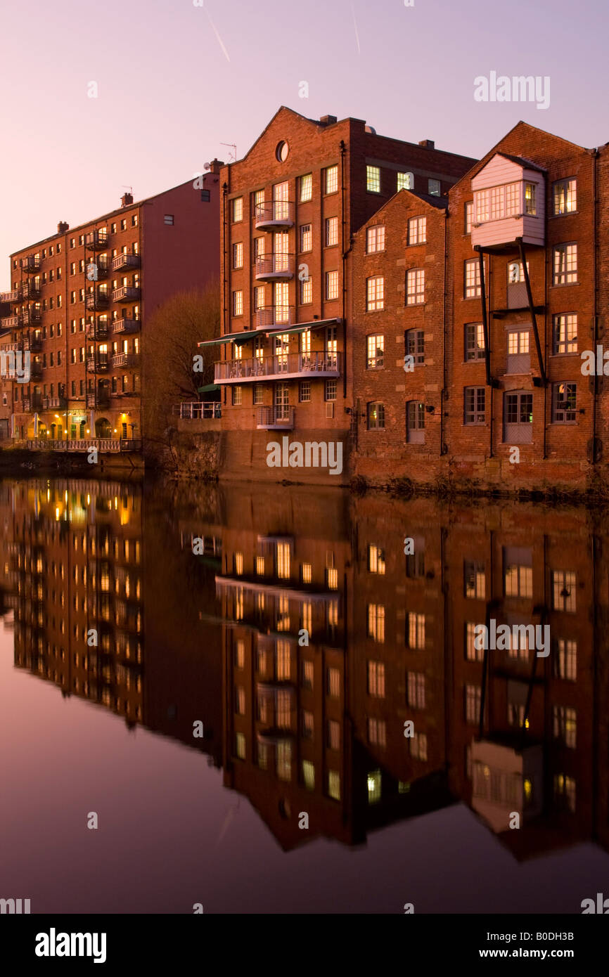 Waterfront Leeds Reflections Yorkshire UK Stock Photo - Alamy