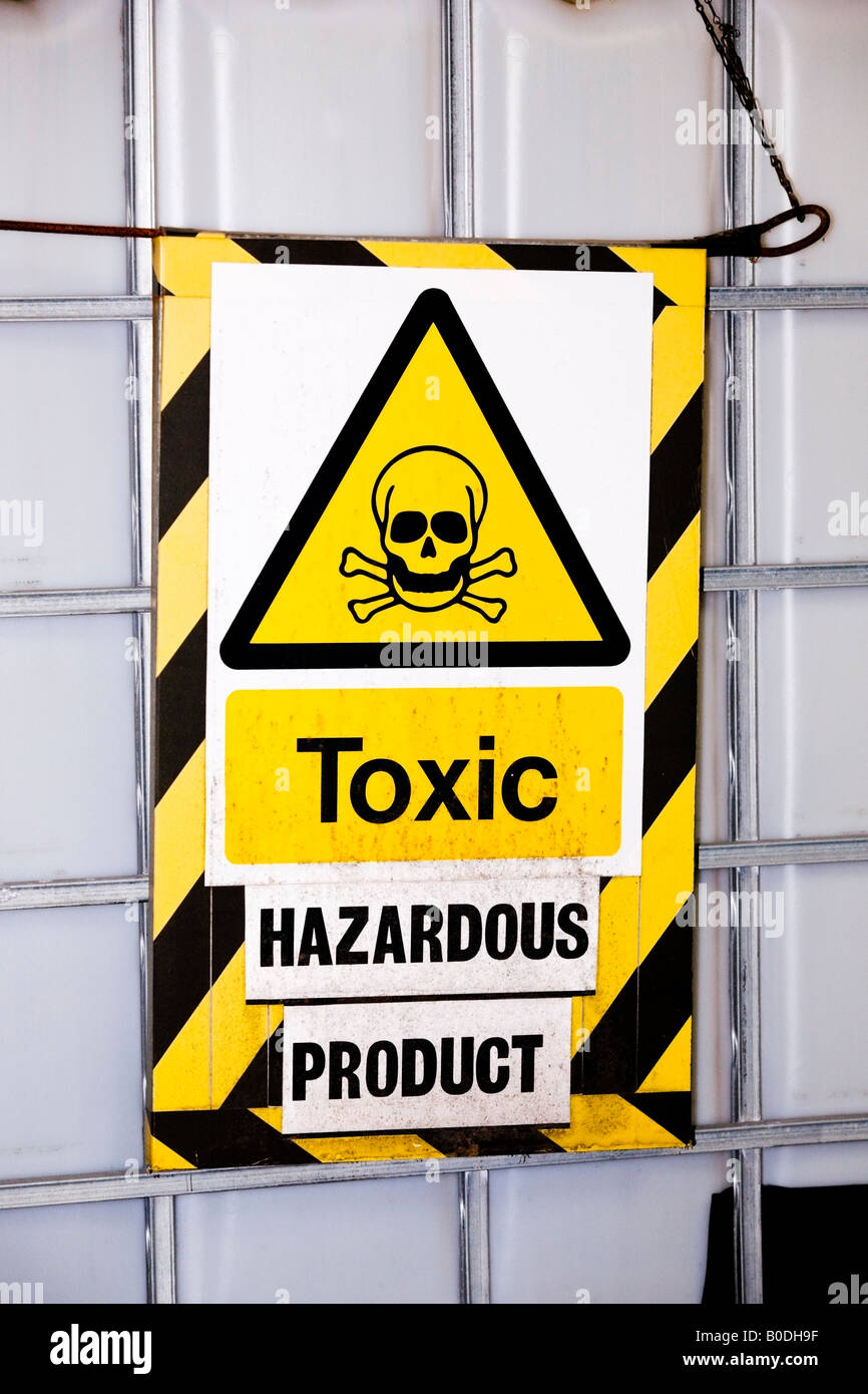 Hazardous container with markings Stock Photo - Alamy