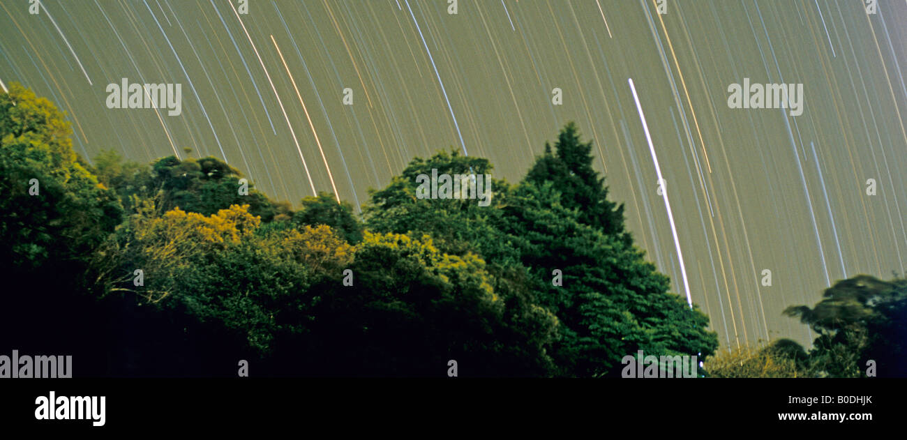 Stars sweeping by over the Monteverde Cloud Forest Preserve, Costa Rica ...