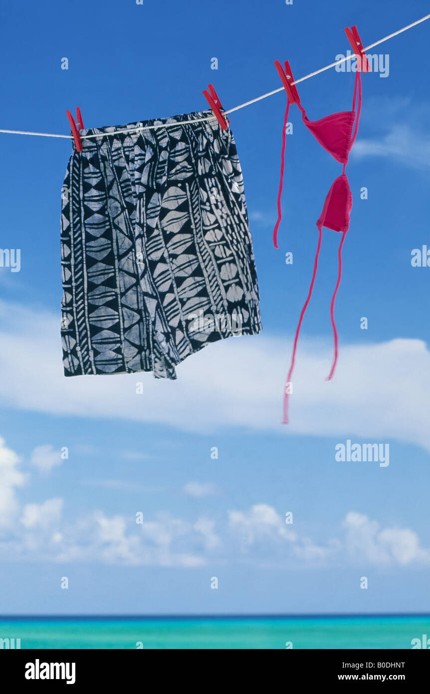 Bikini on the clothesline hi-res stock photography and images - Alamy
