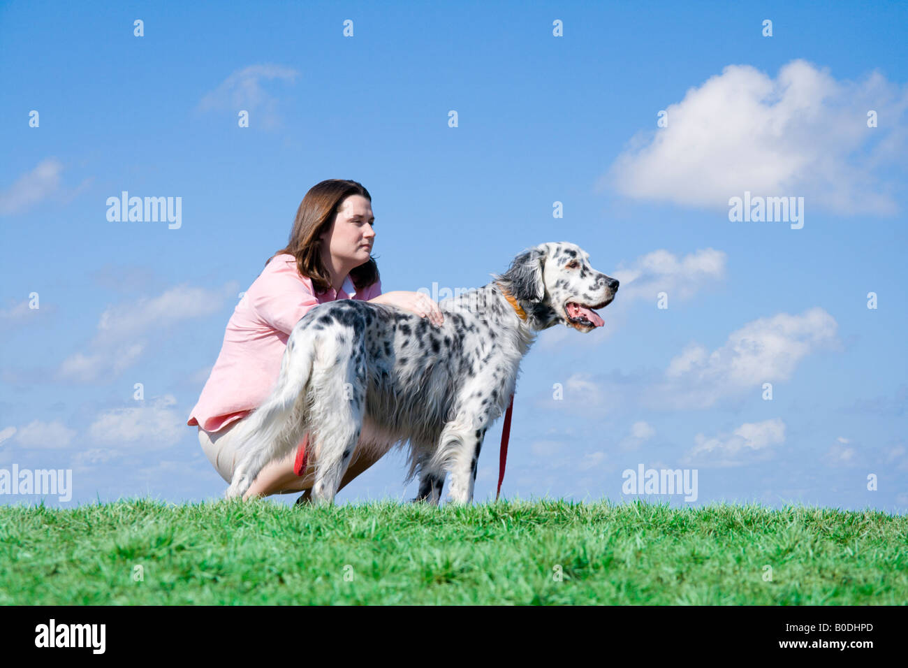 Girl and her dog Stock Photo - Alamy