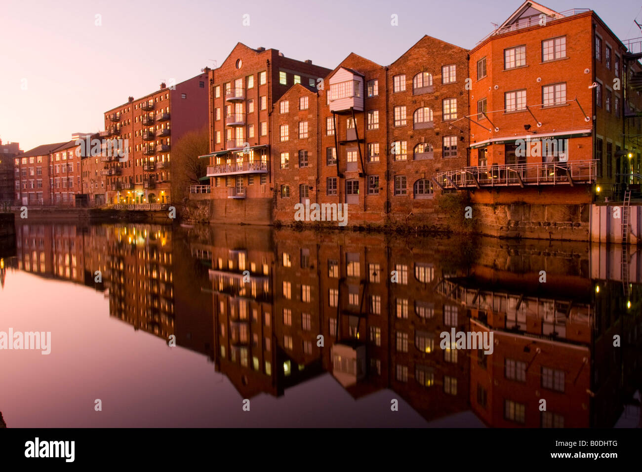 Waterfront Leeds Reflections Yorkshire UK Stock Photo - Alamy