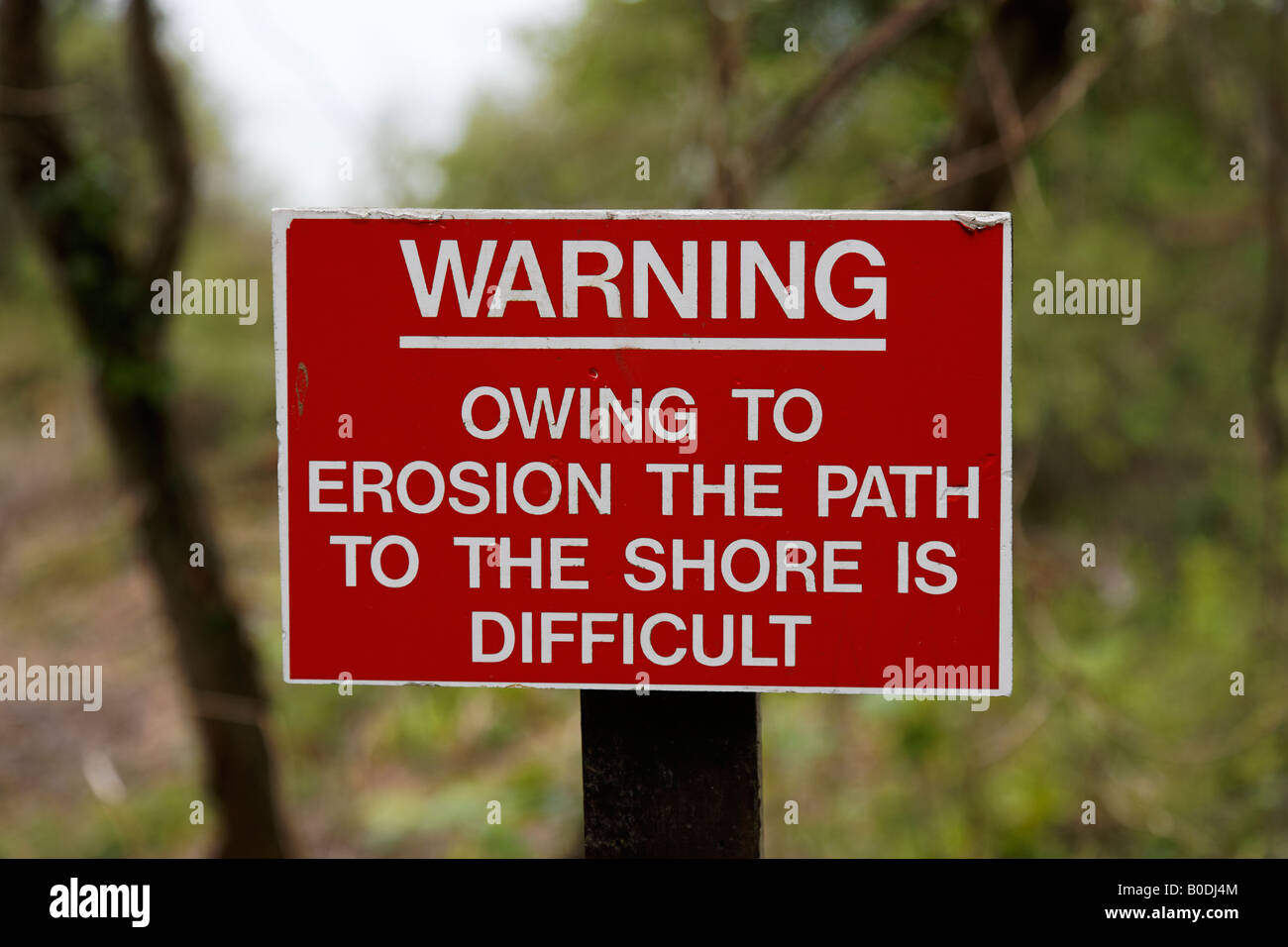 Erosion warning sign hi-res stock photography and images - Alamy