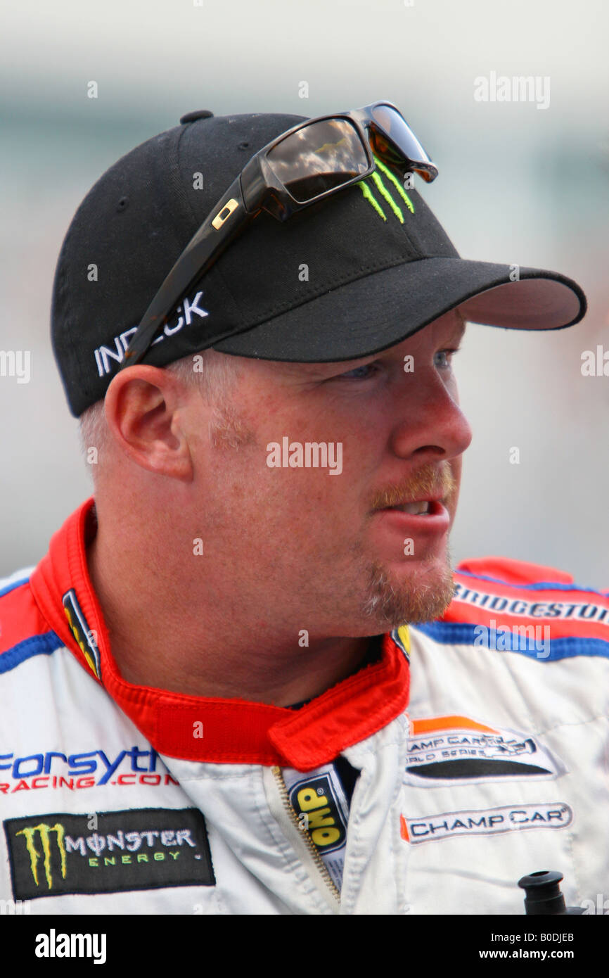 Race car driver Paul Tracy at the Toronto Grand Prix, Molson Indy in ...