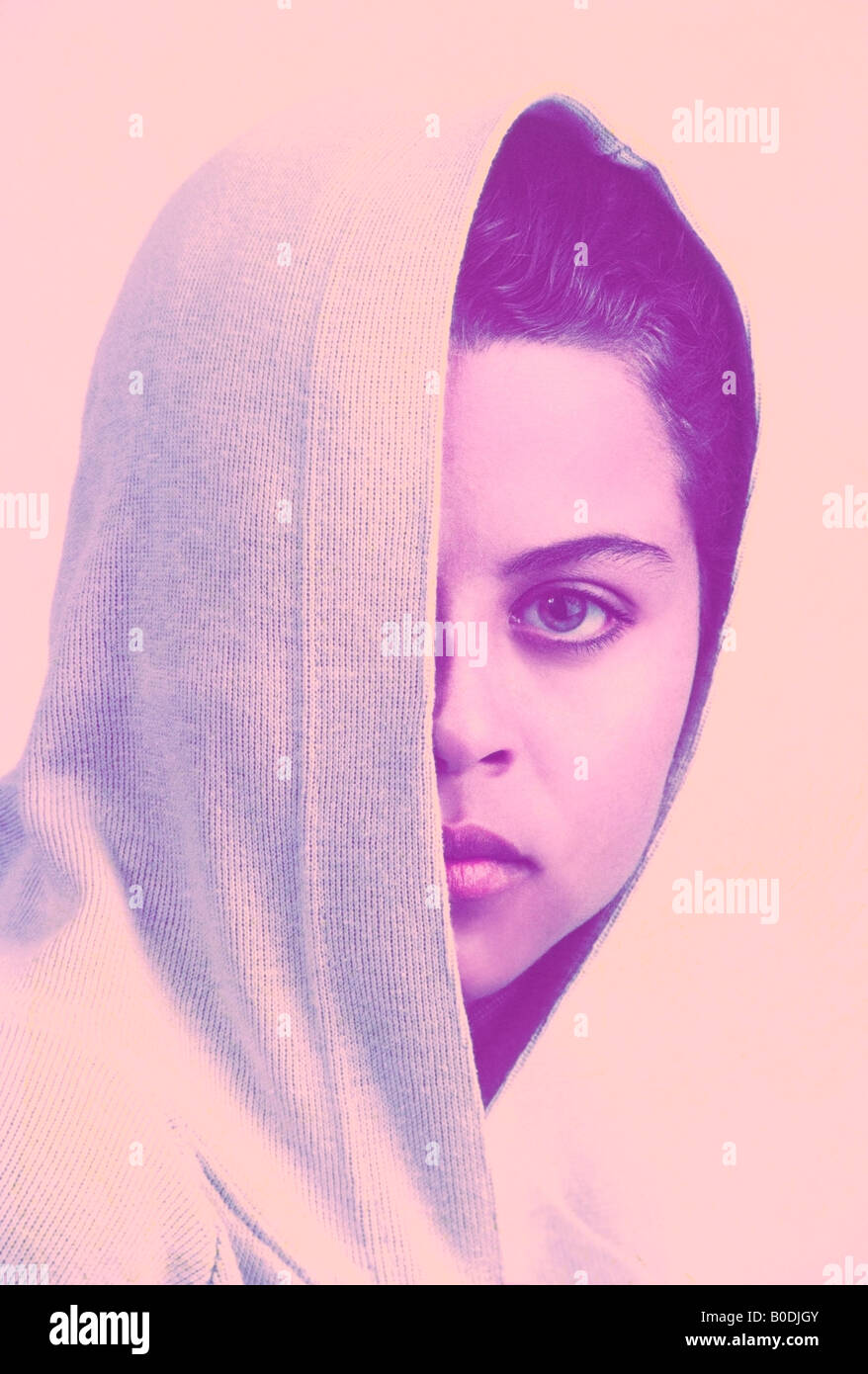 Woman face half hidden hi-res stock photography and images - Alamy