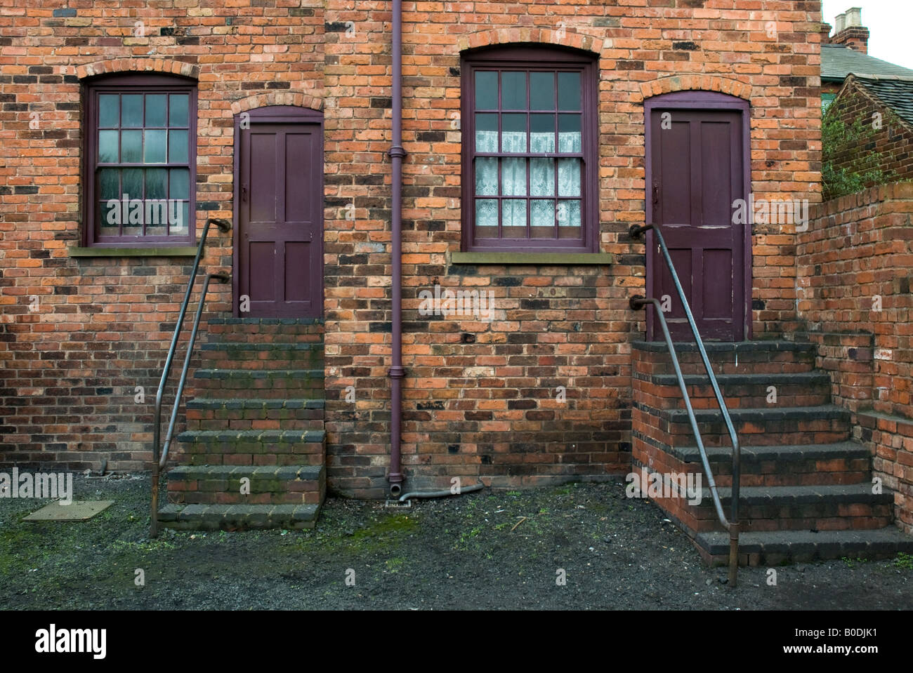 Traditional back to back housing at the Black Country Museum, Dudley ...