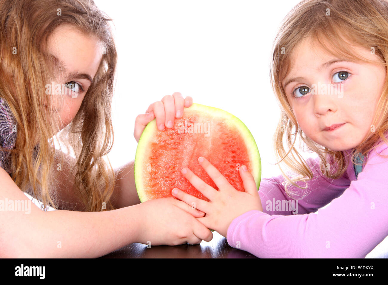 Young Girls Holding A Watermelon Models Released Stock Photo - Alamy
