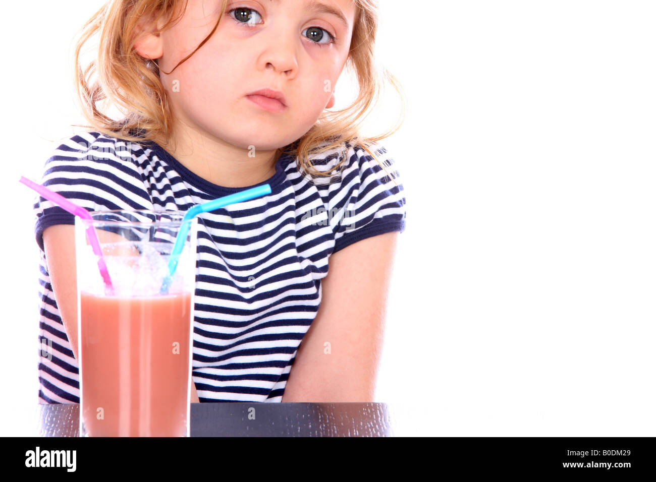 Young Girl Refusing Fruit Smoothie Model Released Stock Photo - Alamy