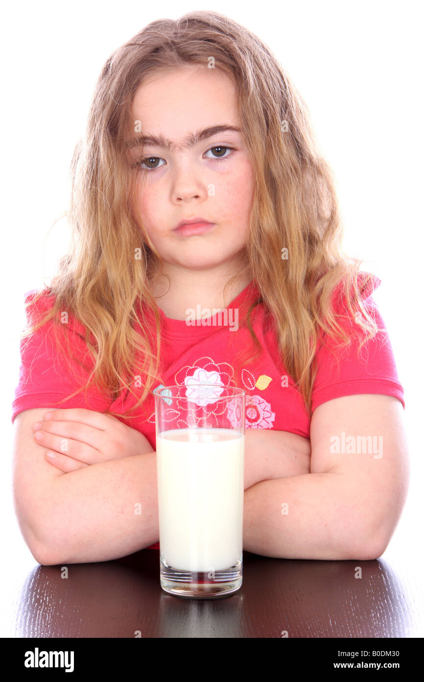 Young Girl with Milk Model Released Stock Photo - Alamy