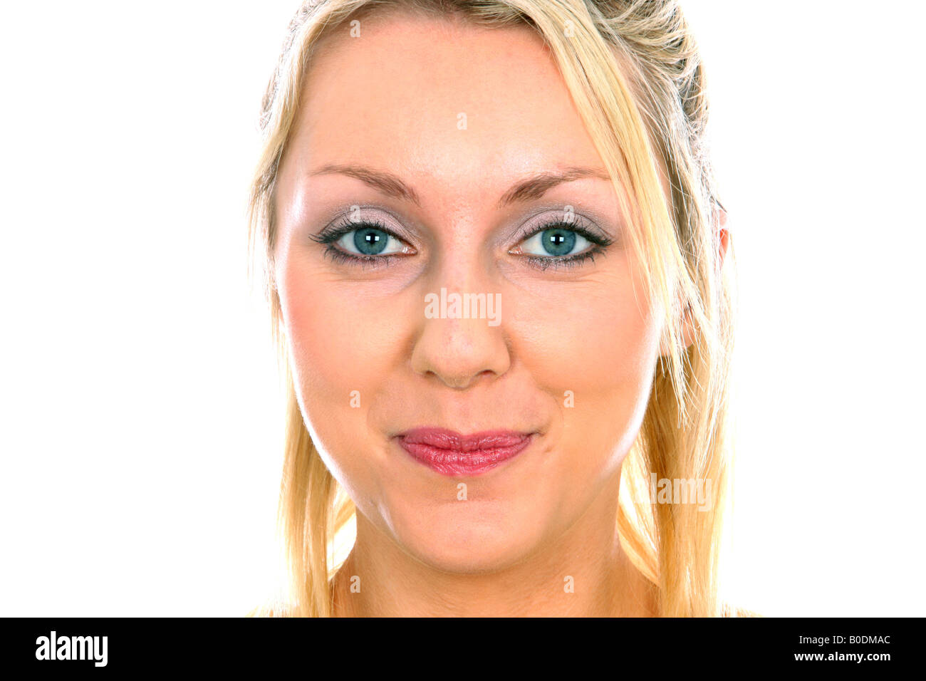 Young Woman Smirking Model Released Stock Photo - Alamy