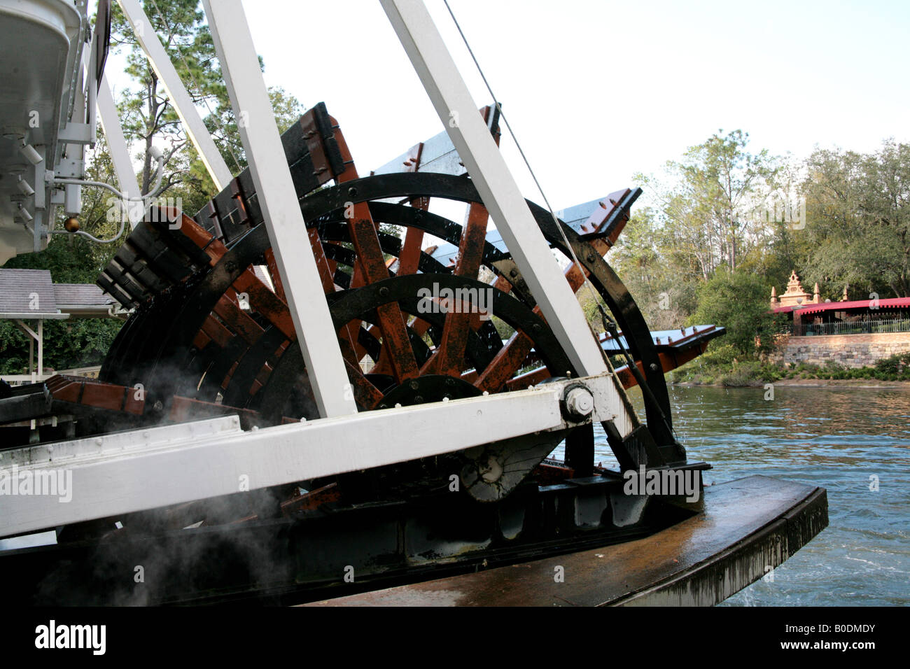 Steam boat paddles on a river Stock Photo - Alamy