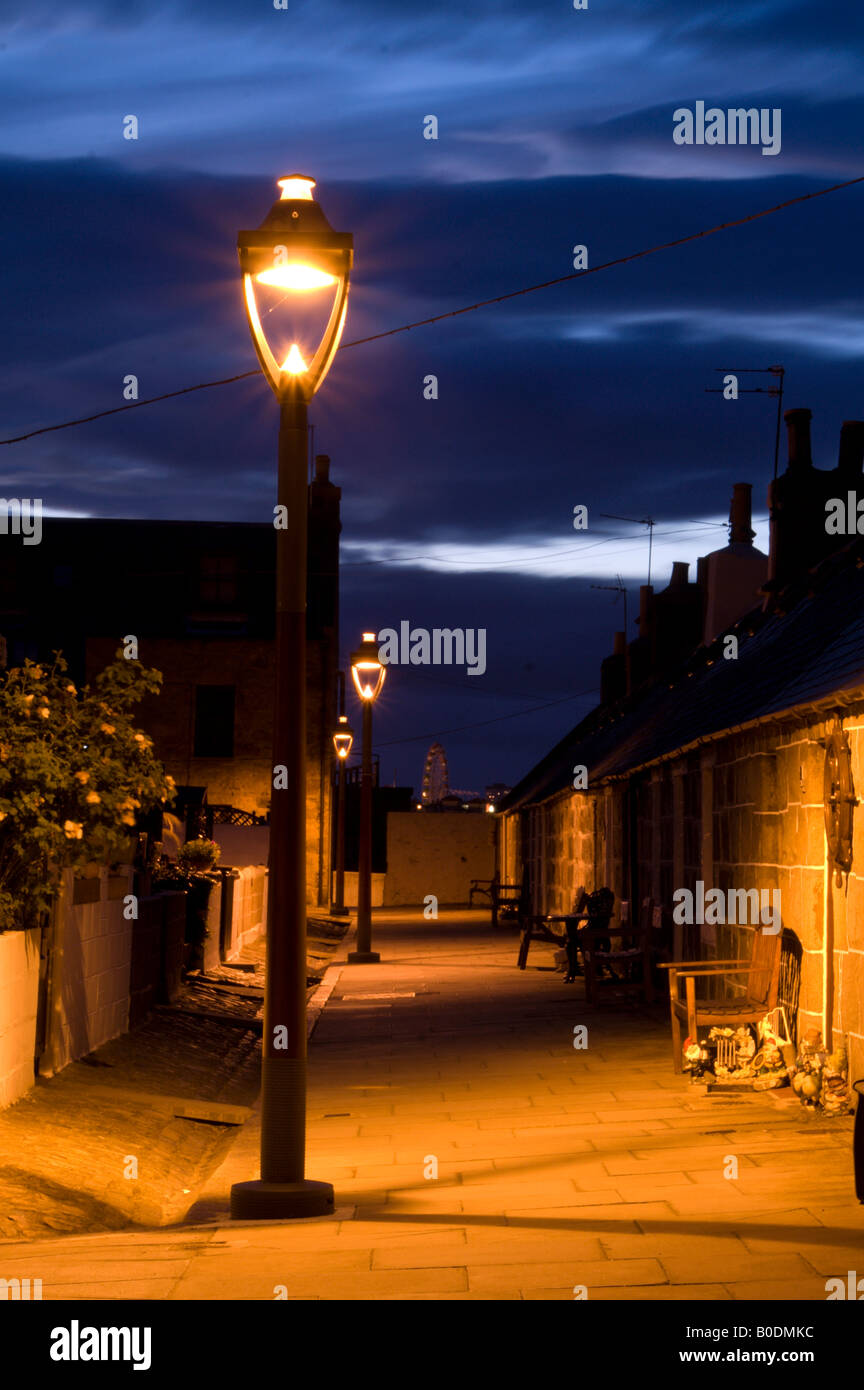 Footdee (Fittie) in Aberdeen at night Stock Photo - Alamy