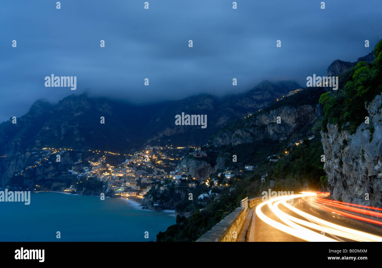 Town of Positano By Night, Amalfi Coast (Italy Stock Photo - Alamy