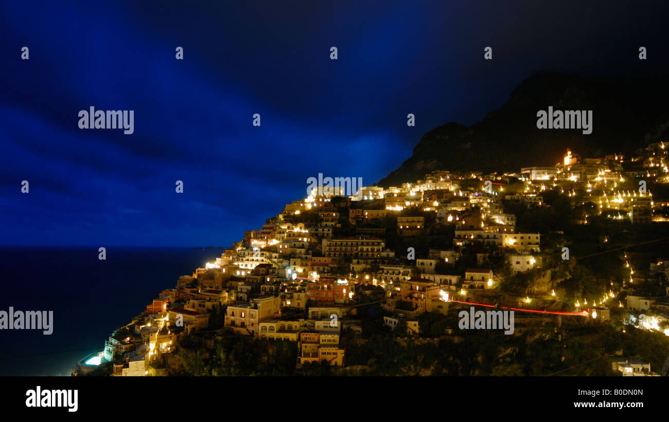 Town of Positano By Night, Amalfi Coast (Italy Stock Photo - Alamy