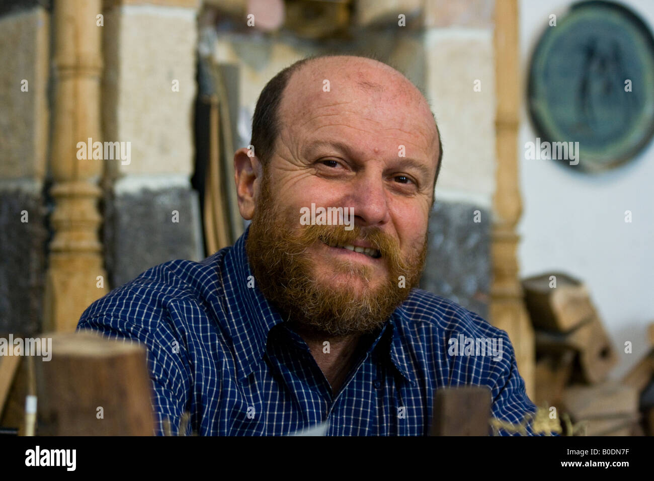 Well Known Syrian Modern Artist Mustafa Ali in his Home in the Old City ...