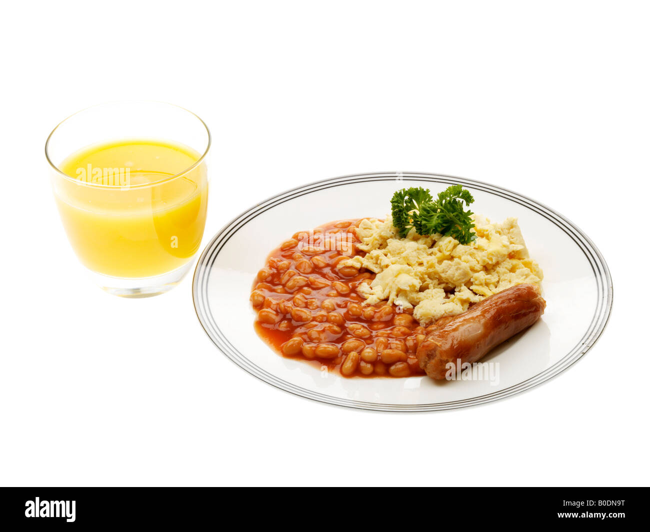 Breakfast plate sausages beans Cut Out Stock Images & Pictures - Alamy