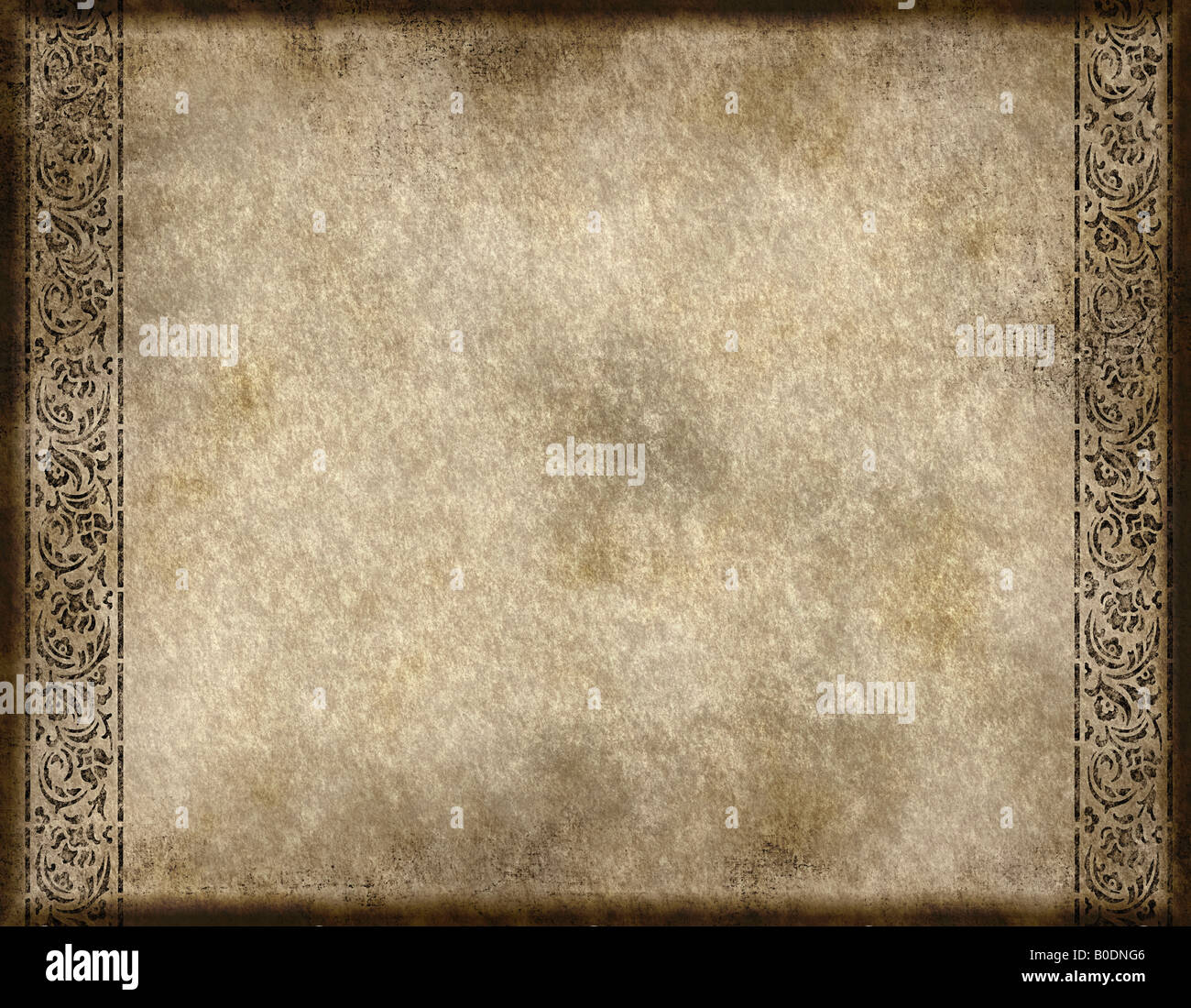 old grunge and marked parchment with ornamental design Stock Photo - Alamy