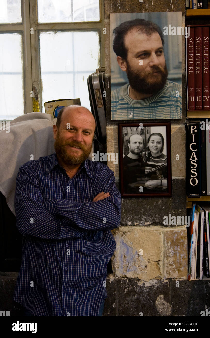 Well Known Syrian Modern Artist Mustafa Ali in his Home in the Old City ...