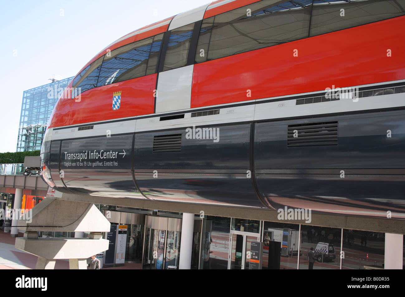 1:1 model of high speed train Transrapid, airport Munich, Terminal 2 ...