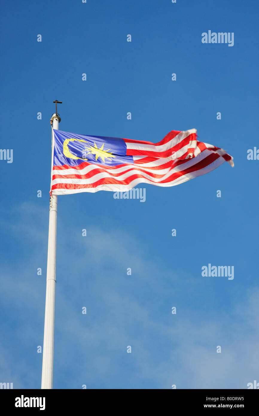 Malaysan Flag Flying, Pulau Labuan, Sabah, Malaysian Borneo Stock Photo ...