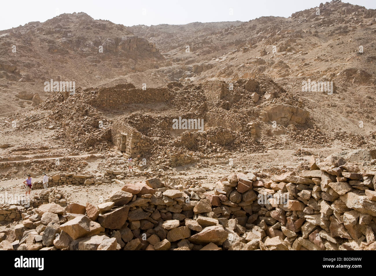 View from quarry ramp of the Roman town and fort at Mons Claudianus ...