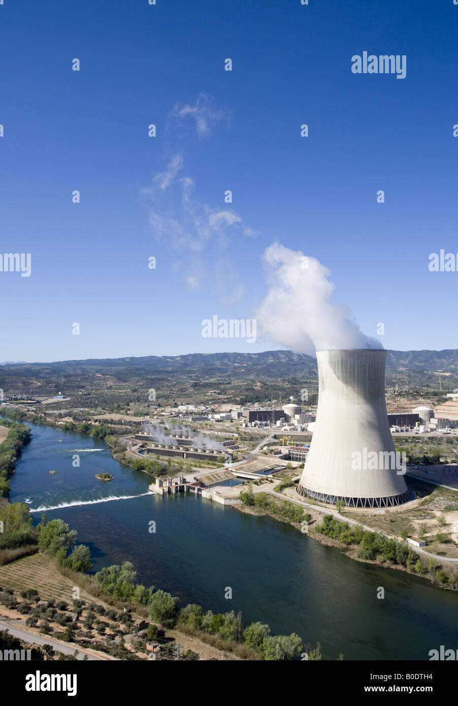 Asco nuclear power plant. Coooling tower Stock Photo - Alamy
