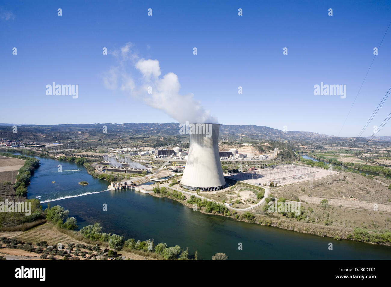 Asco nuclear power plant. Coooling tower Stock Photo - Alamy