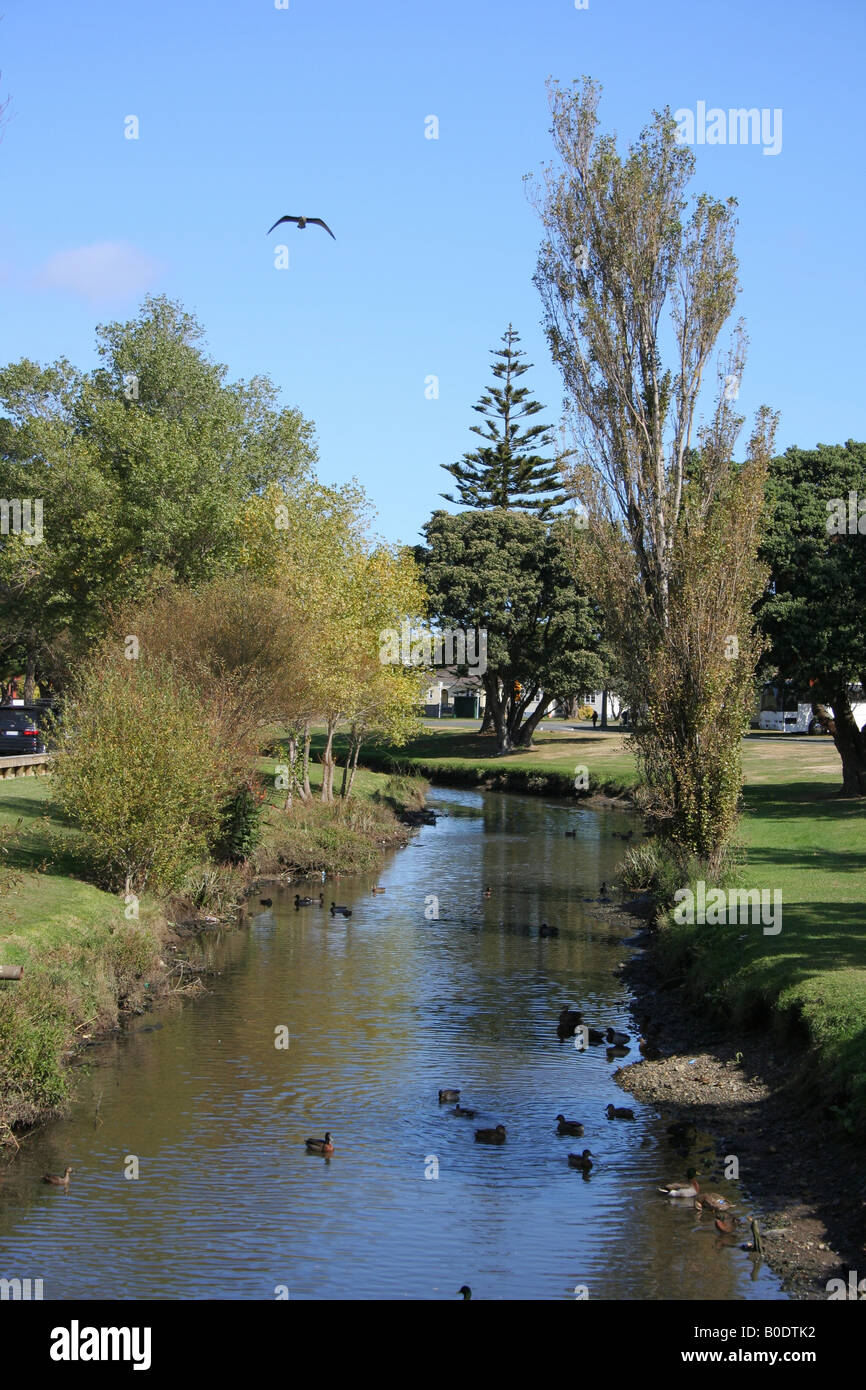 Scenic stream flowing through suburban area Stock Photo - Alamy