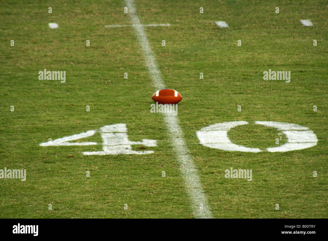 Football at the 40 yard line at a highschool football game Stock Photo ...
