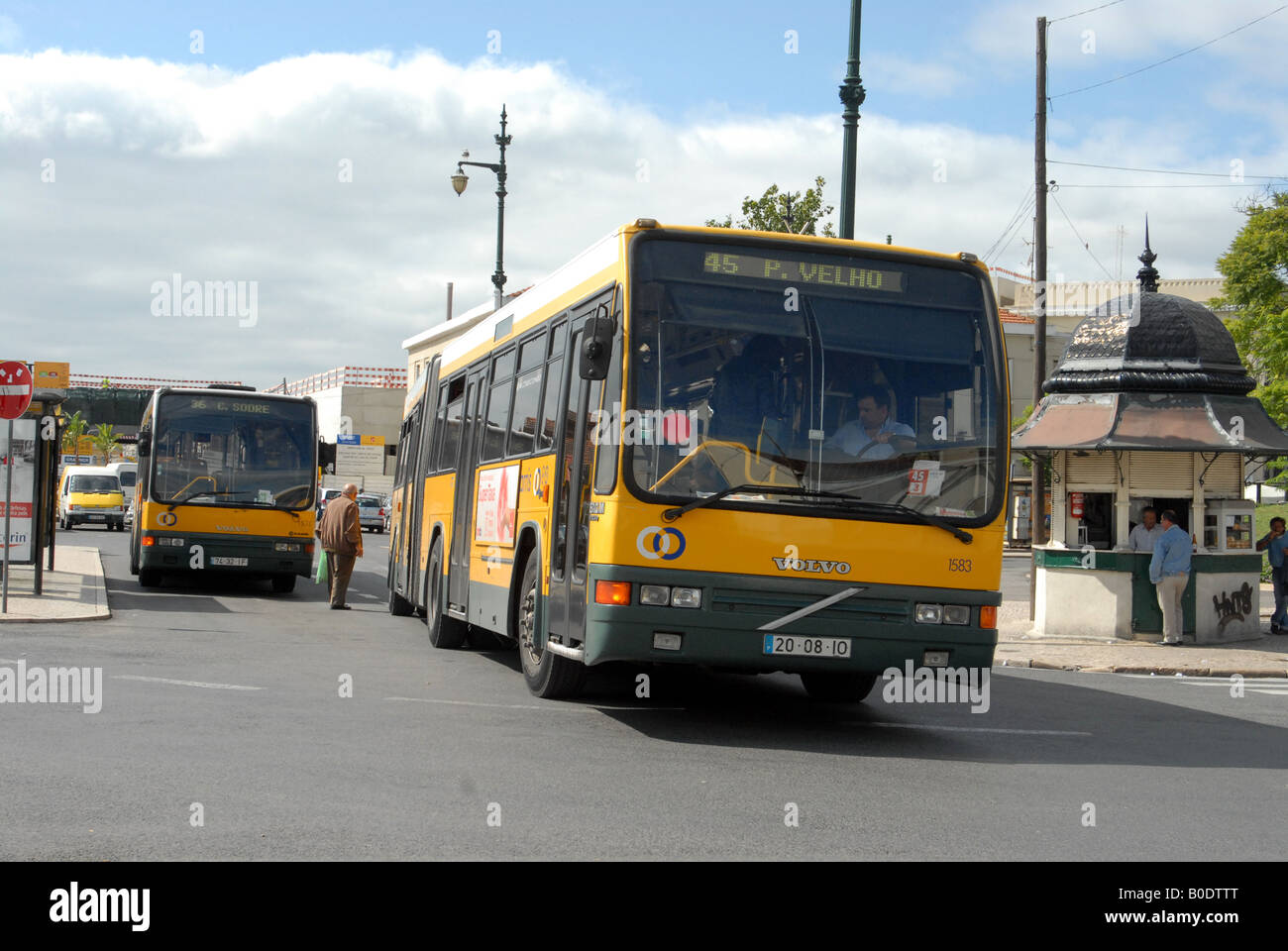 Buses at a main bus terminal in Lisbon, Portugal Stock Photo - Alamy