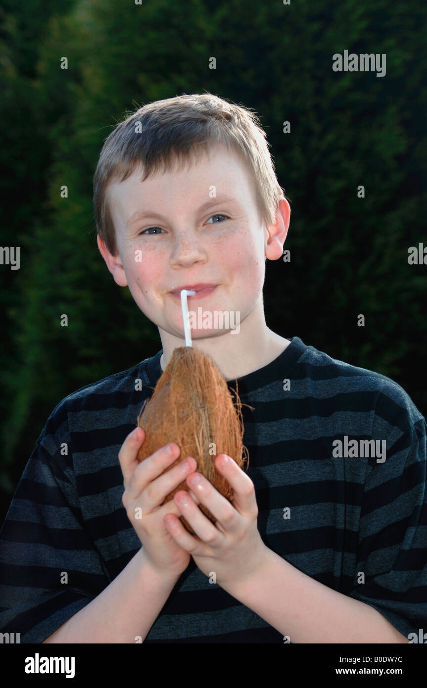 Boy Drinking From A Coconut High Resolution Stock Photography and ...