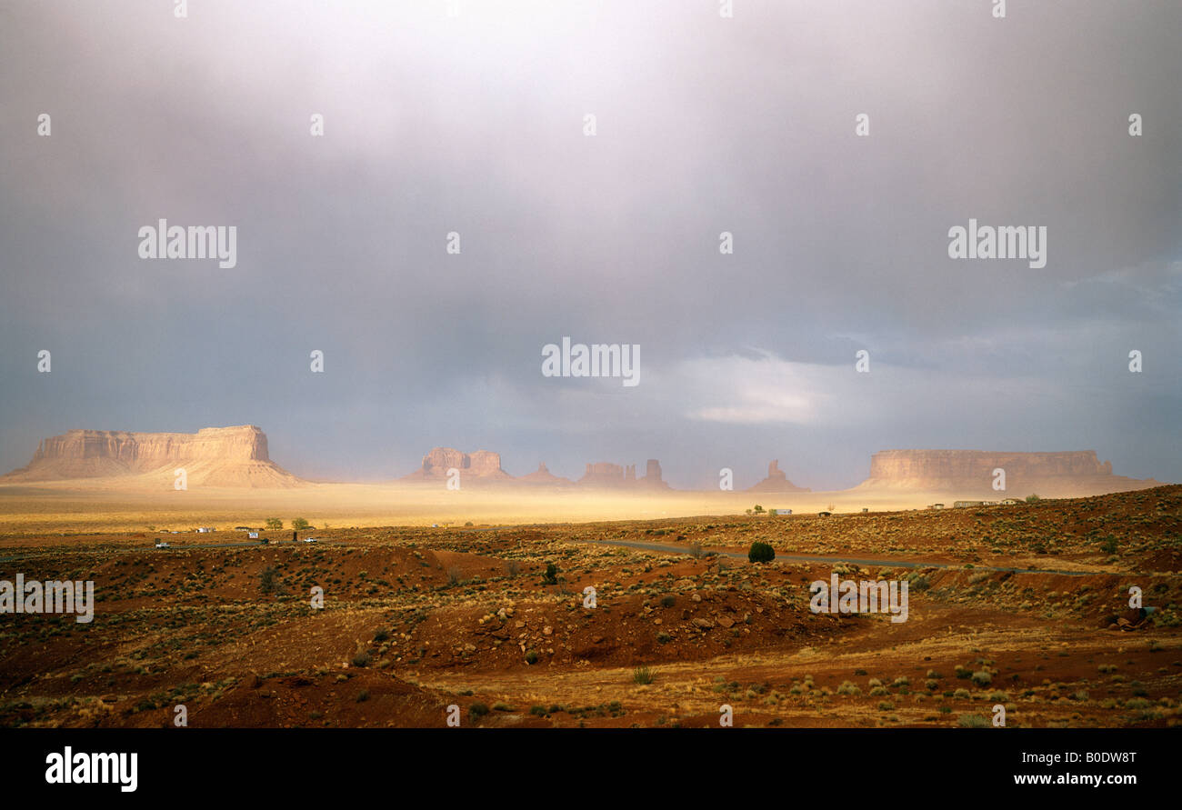 Storm and dust clouds over Monument Valley, Arizona USA Stock Photo - Alamy